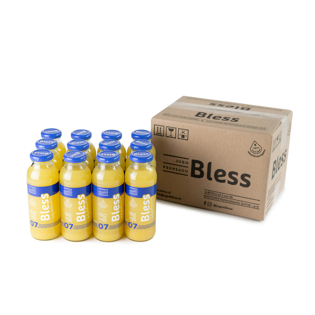 Maracuya, Naranja, Piña, Manzana, jugo prensado, sin azúcar – Jugos Bless